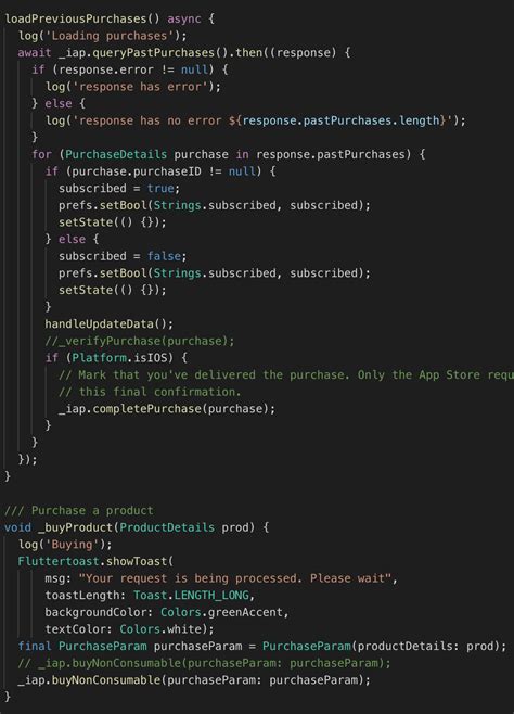 Inapppurchase On Cant Subscribe To Purchased Event Ios · Issue 44270 · Flutterflutter