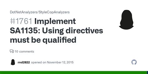 implement sa1135 using directives must be qualified · issue 1761