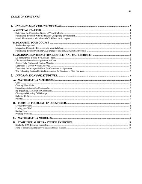 Wolfram Research Mathematica Tutorial Iii Table Of Contents 1 Information For Instructors