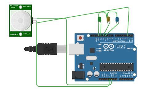 Circuit Design Motion Sensor Led Tinkercad