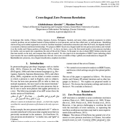Cross Lingual Zero Pronoun Resolution Acl Anthology