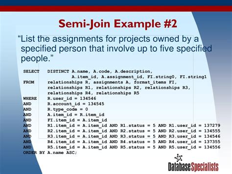 Ppt Speeding Up Queries With Semi Joins And Anti Joins How Oracle Evaluates Exists Not