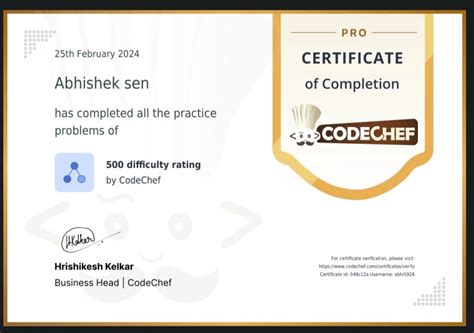 Abhishek Sen On Linkedin Codechef Coding Certificate