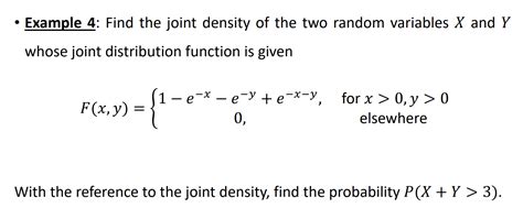 Solved Example Find The Joint Density Of The Two Random Chegg