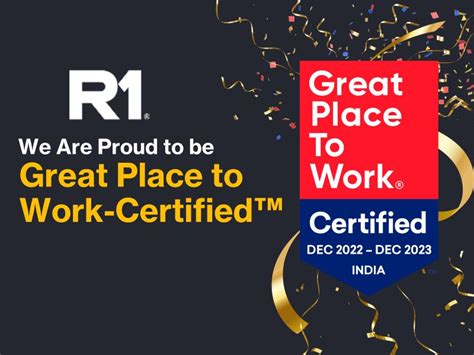 Rajesh Lanka On Linkedin Another Milestone R1 Great Place To Work® Certification Is The Most
