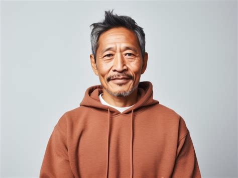 Premium Ai Image 50 Year Old Asian Man Emotional Dynamic Pose