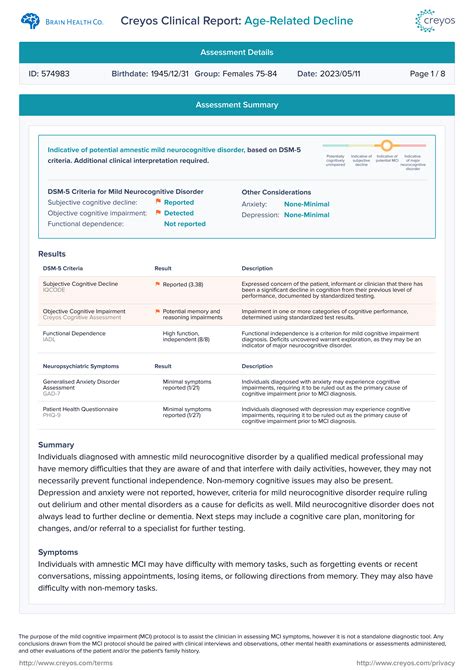 Creyos Health Announces Addition Of Dementia Screening