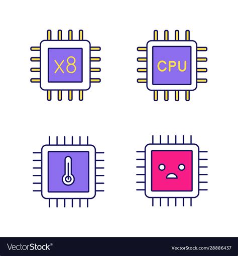Processors Color Icon Royalty Free Vector Image