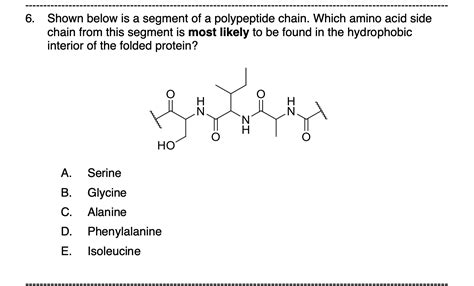 Solved Shown Below Is A Segment Of A Polypeptide Chain