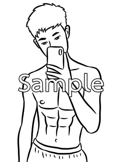 Sexy Man Cartoon Coloring Pages 19 Pages To Color Instant Etsy