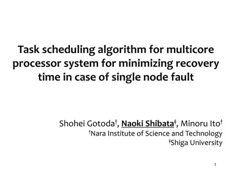 Slides Task Scheduling Algorithm For Multicore Processor System For