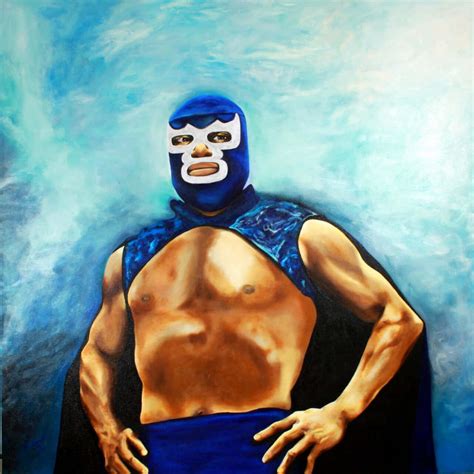 Blue Demon Luchador Digital Art Wallpaper Background Free Download