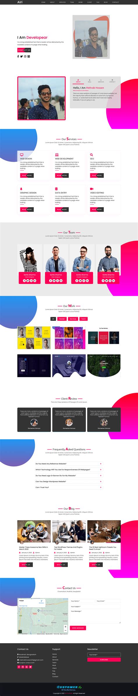 Personal Portfolio Website Design With HTML CSS On Behance