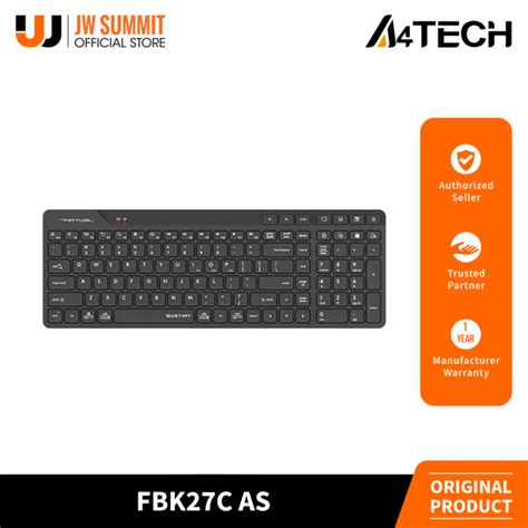 A Tech FBK C AS QuietKey Low Profile Keys Bluetooth GHz Rechargeable Wireless Keyboard