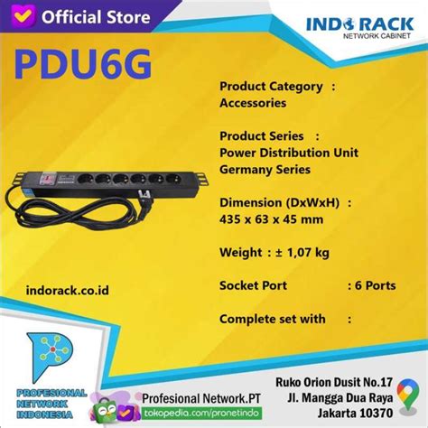 Promo Indorack Pdu6g Power Distribution Unit 6 Outlets Sockets Pdu 6g