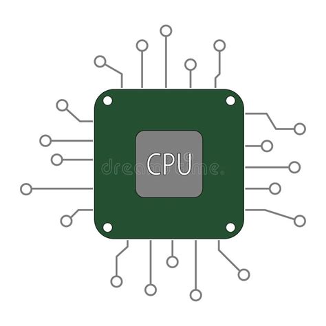 Cpu Microchip Chip Flat Design Icon Symbol Sign Vector Illustration