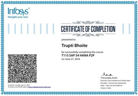 Im Proud To Announce That Ive Earned My Sap S4 Hana P2p Certification Trupti Bhoite