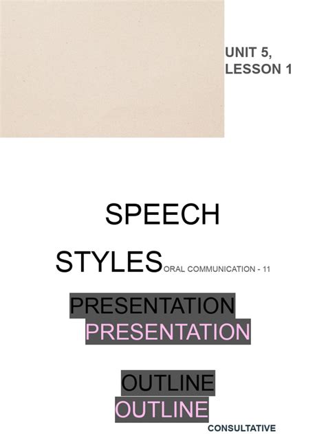 Unit 5 Speech Styles Pdf