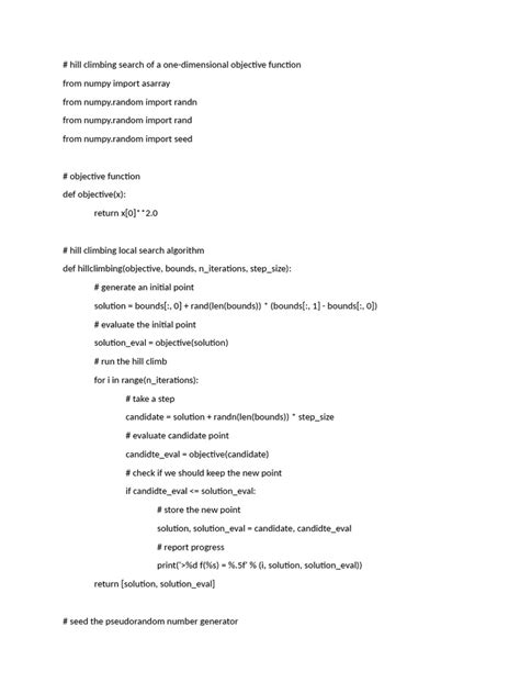 hill climbing search of a one pdf