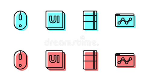 Set Line Sketchbook Or Album Computer Mouse Ui Ux Design And Website