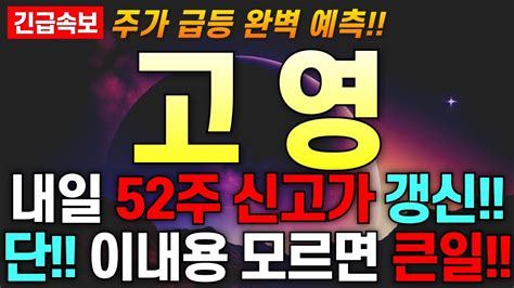 고영 주가 전망 주가 급등 완벽예측 내일은 더 오른다 52주 신고가 갱신 단 이 내용 모르면 큰일 납니다 주주님들 무조건 필수 시청 하세요