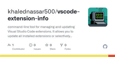 Github Khalednassar500vscode Extension Info Command Line Tool For
