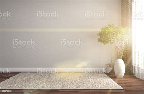 Interior Con Gran Ventanal Ilustración 3d Foto De Stock Y Más Banco De