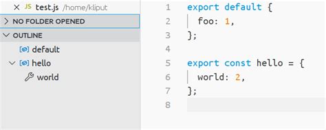 Cannot Search And View Symbols In Outline That Are Inside Export Default Object Issue 94630