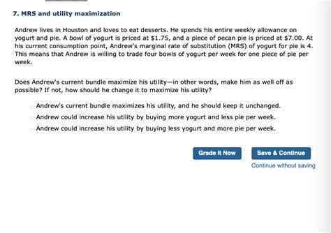 Solved 7 Mrs And Utility Maximization Andrew Lives In