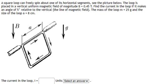 Solved A Square Loop Can Freely Spin About One Of Its Chegg