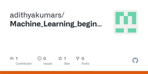 github adithyakumars machine learning beginners