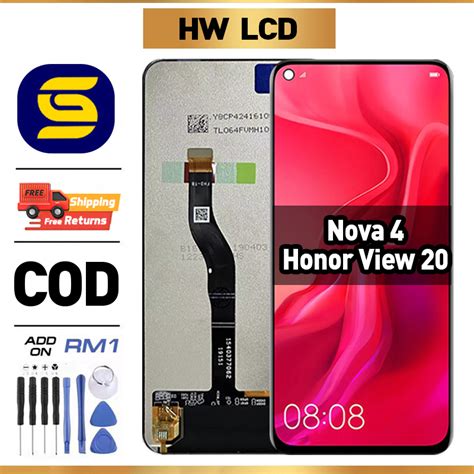 LCD HW Nova 4 Honor View 20 Compatible For Glass Original Touch Screen Digitizer Shopee Malaysia