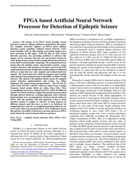 Pdf Fpga Based Artificial Neural Network Processor For Detection Of