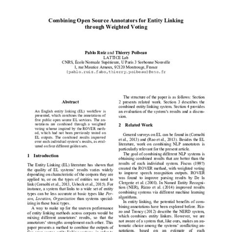 Combining Open Source Annotators For Entity Linking Through Weighted