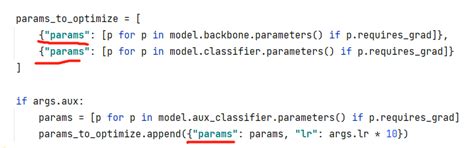 FCN train py文件中params to optimize 这个list里面放的几个字典为什么key都是params 训练的参数更新时候怎么区别呢 Issue 451