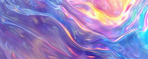 Abstract Iridescent Background Design 3d Render Displaying Smooth Undulating Waves Of Color