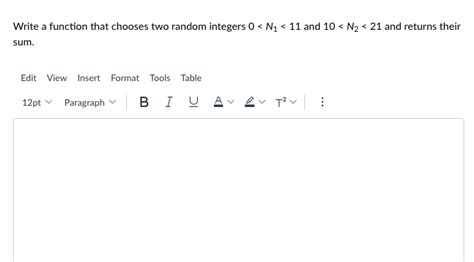 Solved Write A Function That Chooses Two Random Integers 0