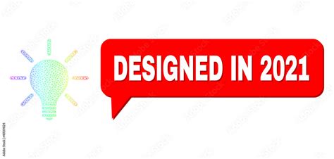 designed in 2021 and light bulb vector spectral colorful net light