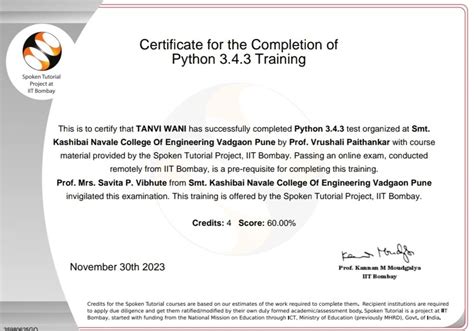 Completing Python Course By Iit Bombay Tanvi Wani Posted On The Topic Linkedin