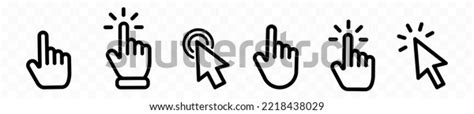 Vector Hand Cursors Icons Click Set 库存矢量图免版税2218438029 Shutterstock