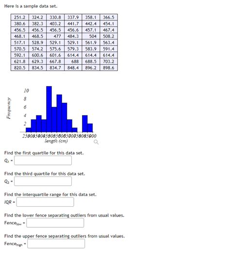 Solved Here Is A Sample Data Set Find The First Quartile For Chegg Com