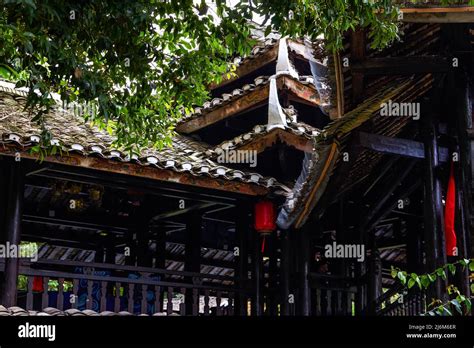 Zhuang Ethnic Architecture In Guangxi China Wind And Rain Bridge