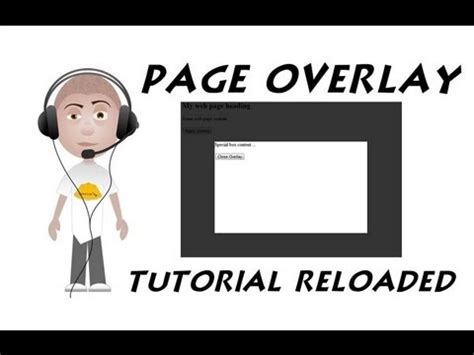 Web Page Overlay Tutorial Reloaded CSS Javascript Transparent Cover YouTube