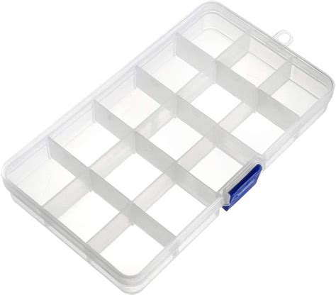 Uxcell Component Storage Box PP Adjustable Grids Electronic Component Containers Tool Boxes
