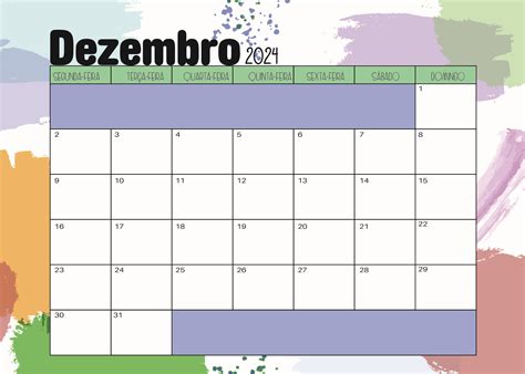 Calendario De Dezembro De 2024 Editavel