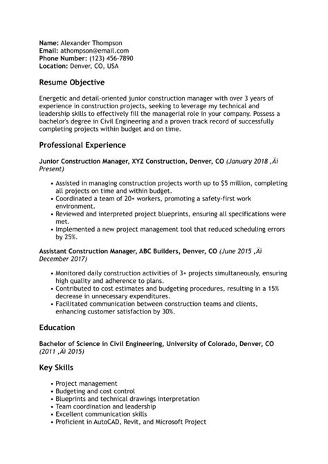 Construction Manager Resume Examples And Templates 2025 Resume Buildr