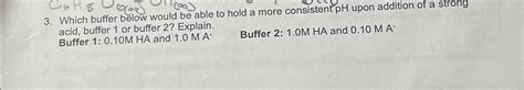 solved which buffer below would be able to hold a more