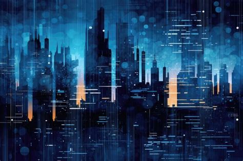 Premium Ai Image Minimalistic Abstract Background With Futuristic Cityscape Silhouettes And