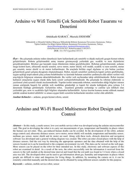 pdf arduino ve wifi temelli Çok sensörlü robot tasarımı ve denetimi