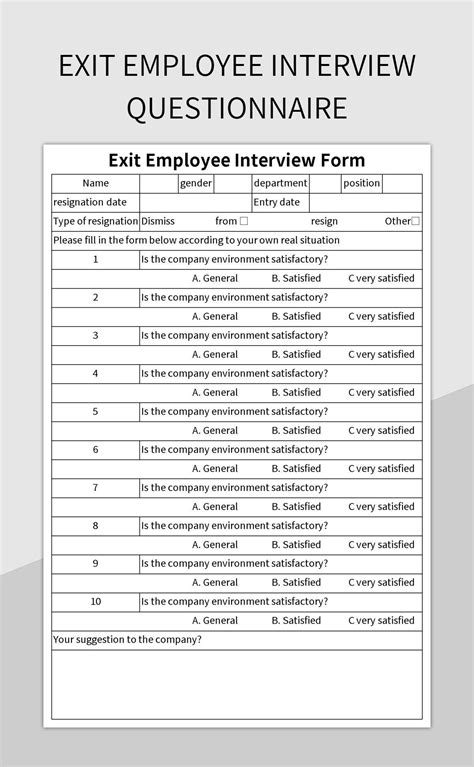 exit interview questionnaire — turbo transitions 60 off